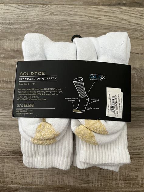 Goldtoe Gold Toe Sport Cotton Crew Socks 8 Pack White Aquafx Sz 6 12