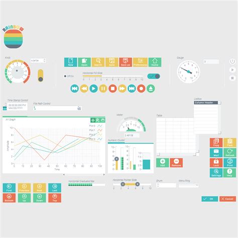 Rainbow Flat UI Controls Kit RAFA Solutions