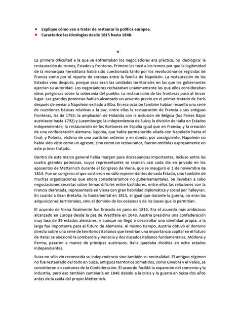 Restauración Europea Ideologías 1815 1848 Pdf Francia Alemania Nazi
