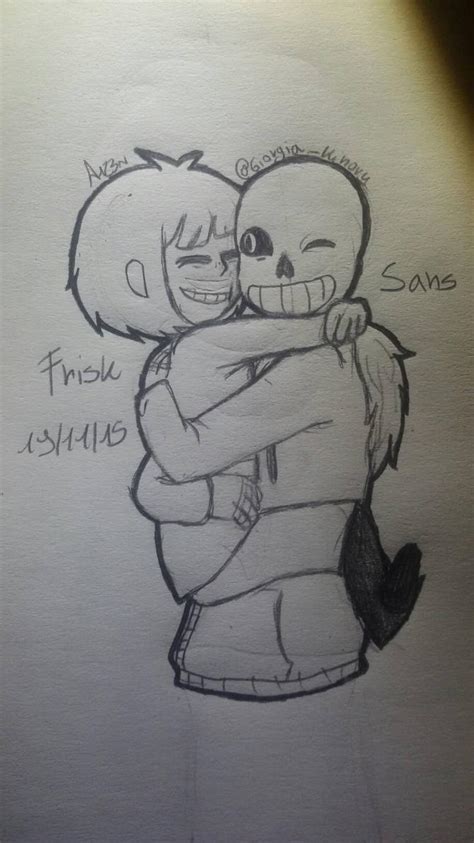 Sans And Frisk Hug AGAIN By AISAKA On DeviantArt