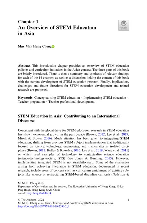 Pdf An Overview Of Stem Education In Asia