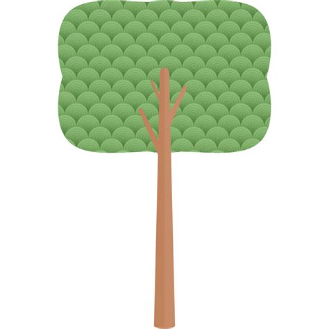 Flat Circle Themed Tree Nature Aesthetic Collection Set PNG