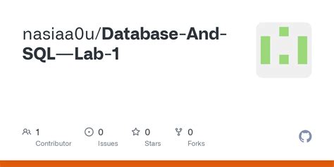 Github Nasiaa0udatabase And Sql Lab 1