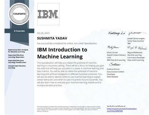 Sushmita Yadav On Linkedin Ibm Ibmdatascience Coursera Machinelearning