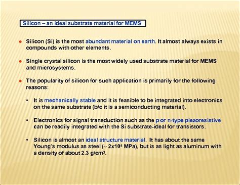 Materials For Mems And Microsystems Courtesy Material From