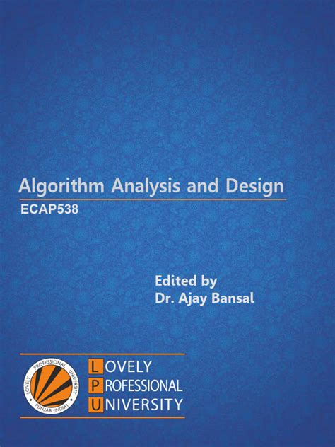 8409 Ecap538 Algorithm Design And Analysis Pdf Computer Data Storage Theoretical Computer