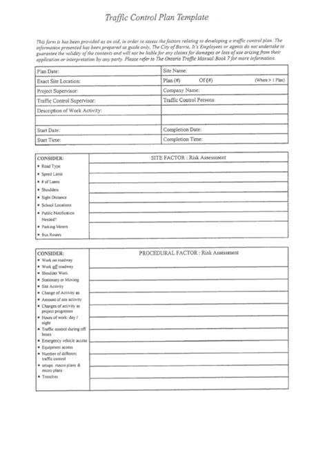 Traffic Control Plan Template Printable Pdf Download