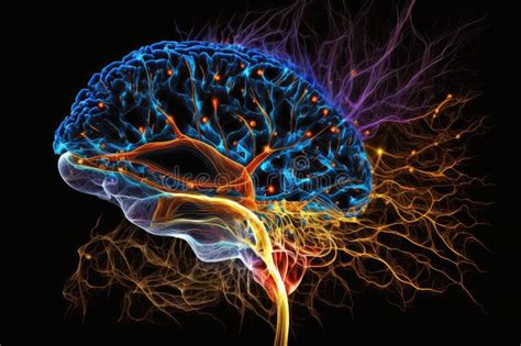 Neural Network Simulation Of Complex System Such As The Human Brain Stock Illustration