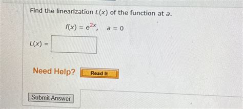 Solved Find The Linearization L X ﻿of The Function At