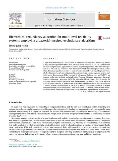 Pdf Hierarchical Redundancy Allocation For Multi Level Reliability Systems Dokumentips