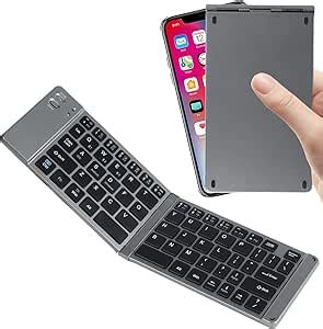 Amazon Com Wireless Keyboard Foldable Bluetooth Keyboard Slim Small Quiet Portable Compact