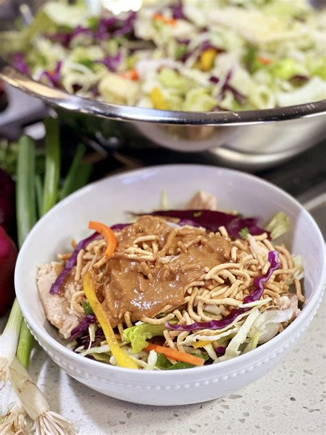Chinese Chicken Salad With Peanut Dressing Cooking With Chef Bryan