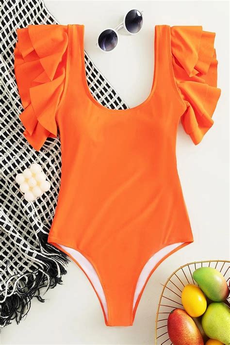 Comfortwear Store Oshmoments All Rights Reserved Ruffle One Piece Swimsuit Sky Blue