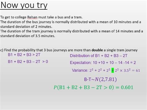 Edexcel A Level Statistics Linear Combinations Of Independent Normal