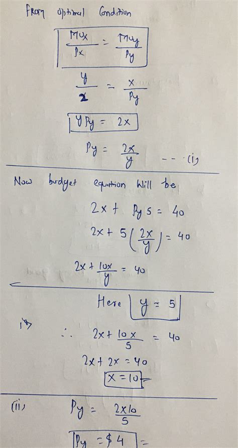 Solved 1 Justin Has The Utility Function U Xy With The