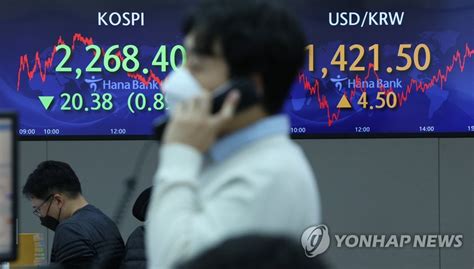 코스피 하락 마감 연합뉴스