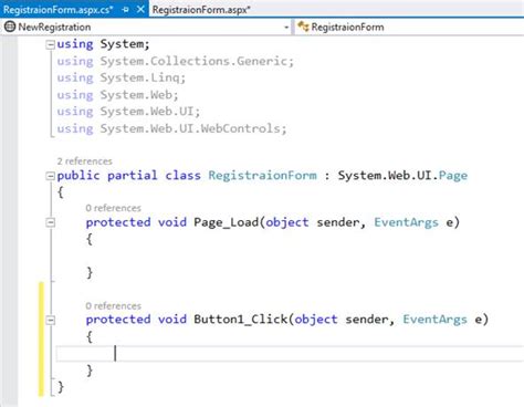 Creating A Simple Registration Form In Asp Net