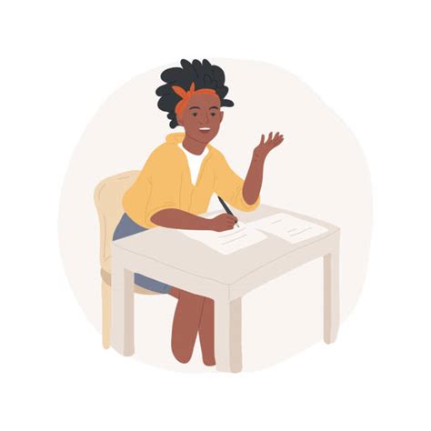 190 Student Writing An Essay Stock Illustrations Royalty Free Vector