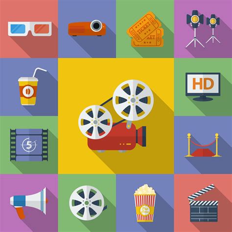Set Of 13 Cinema Movie Icons An Icon By Vector Shop