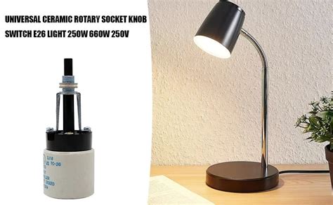 E26 Universal Ceramic Light Socket With Rotary Switch 250v 660w For