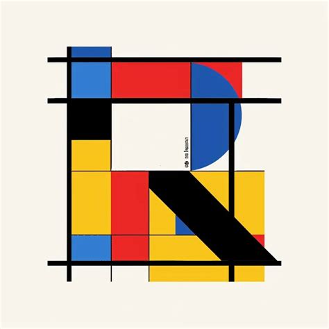 Mondrian Type Fusion Letters Midjourney Prompt Promptbase