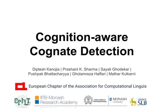 Cognition Aware Cognate Detection Kanojia Diptesh