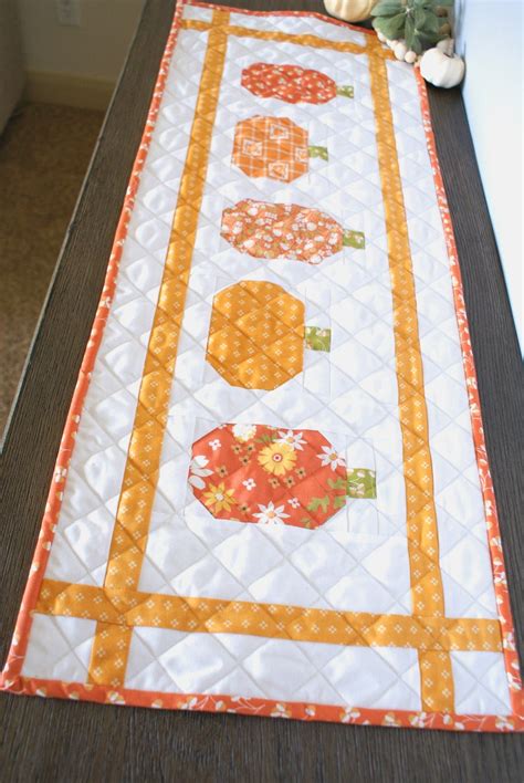 Fall Table Runner Pattern PDF Download Pumpkin Autumn Etsy