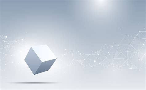 추상적인 3d 큐브 및 배경 큐브는 추상적인 배경에 부동입니다 과학 및 기술입니다 큰 데이터 및 인터넷 연결 벡터 일러스트입니다 연결에 대한 스톡 벡터 아트 및 기타 이미지