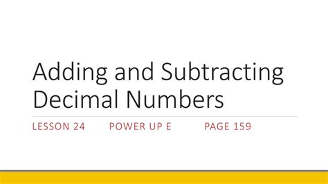 PPT Adding And Subtracting Decimal Numbers PowerPoint Presentation Free Download ID