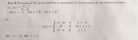 Solved Determine If The Given Function Is Continuous Or