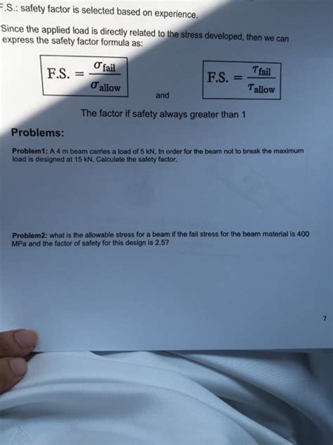 Solved Fs Safety Factor Is Selected Based On Experience