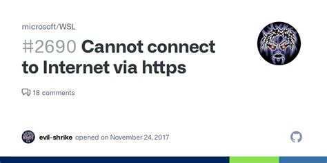 Cannot Connect To Internet Via Https Issue 2690 Microsoft WSL GitHub