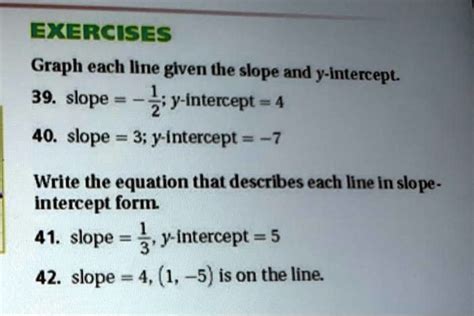 Slope Intercept Form Exercises