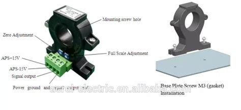 dc 50a open loop hall effect current sensors with 5v output for base