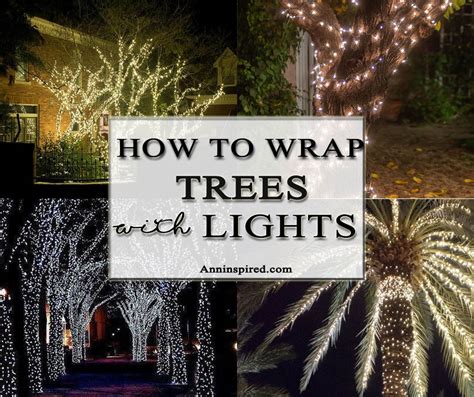 How To Wrap Trees With Outdoor Lights Ann Inspired