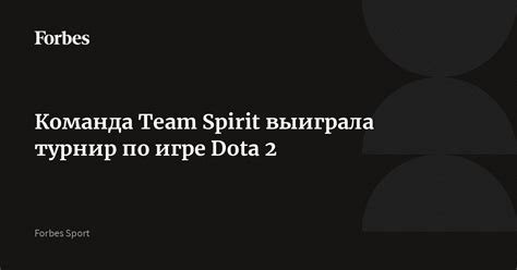 Команда Team Spirit выиграла турнир по игре Dota 2