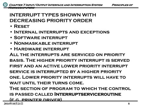 ppt interrupt types shown with decreasing priority order reset