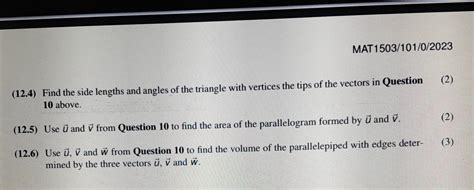 Solved Consider The Vectors Chegg Com