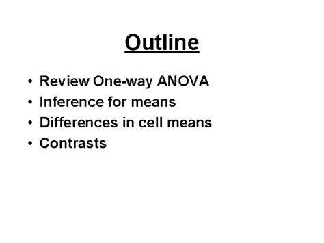 Topic 22 Inference Outline Review Oneway Anova Inference
