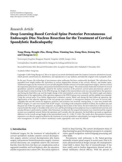 Pdf Deep Learning Based Cervical Spine Posterior Percutaneous