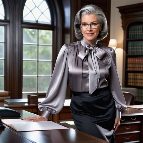 20 45 Year Old School Secretary Stands Behind An Oak Desk Flickr