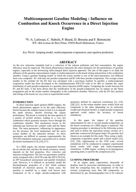 Pdf Multicomponent Gasoline Modeling Influence On Combustion And