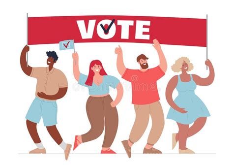 Diverse People With Vote Poster Call For Voting Modern Poster