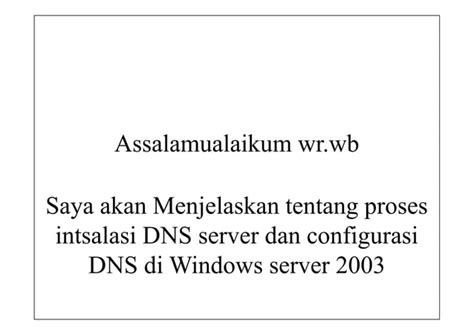 Configurasi Dns Server Windows Server 2003 Pdf