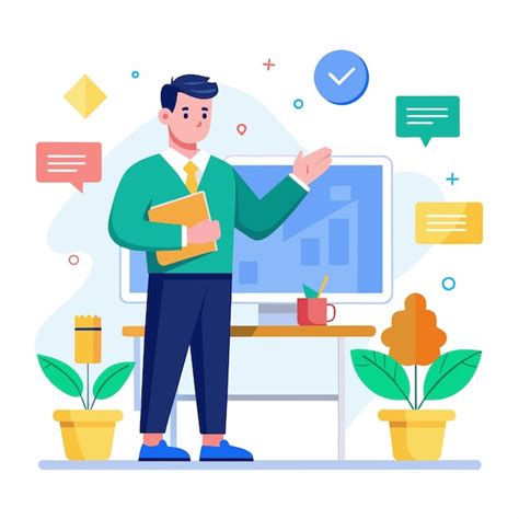 Premium Vector Minimalist Teacher Lecture Illustration