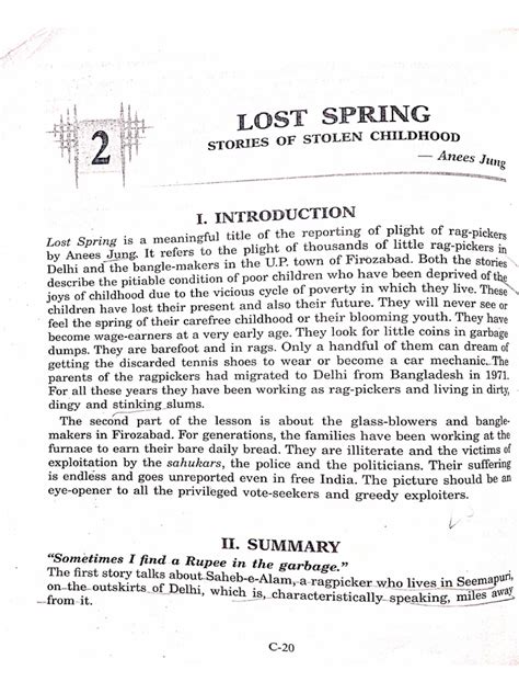 Lost Spring Notes Pdf