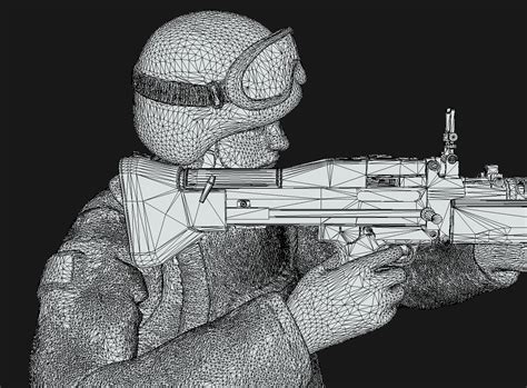 stl file 75th ranger crouching aiming us army・3d print design to