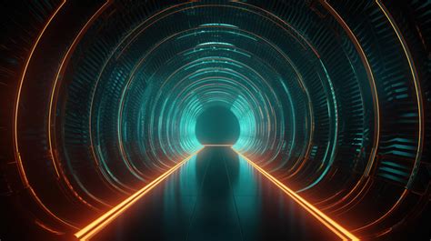 네온 터널 3d 미래형 복도를 통해 조명 배경 Png  무료 다운로드 Pikbest