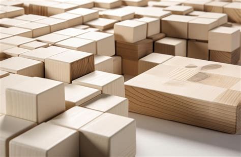 Premium Ai Image A Group Of Wooden Cubes Are Arranged In A Grid