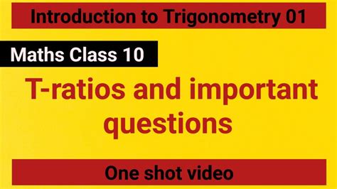 Class10 Chapter 8 Introduction To Trigonometry One Shot Video 01